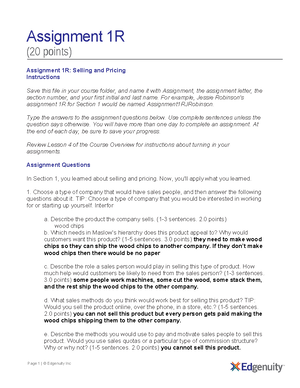Assignment 1R - EL5733 - easy - Page 1 | © Edgenuity Inc Assignment 1R ...