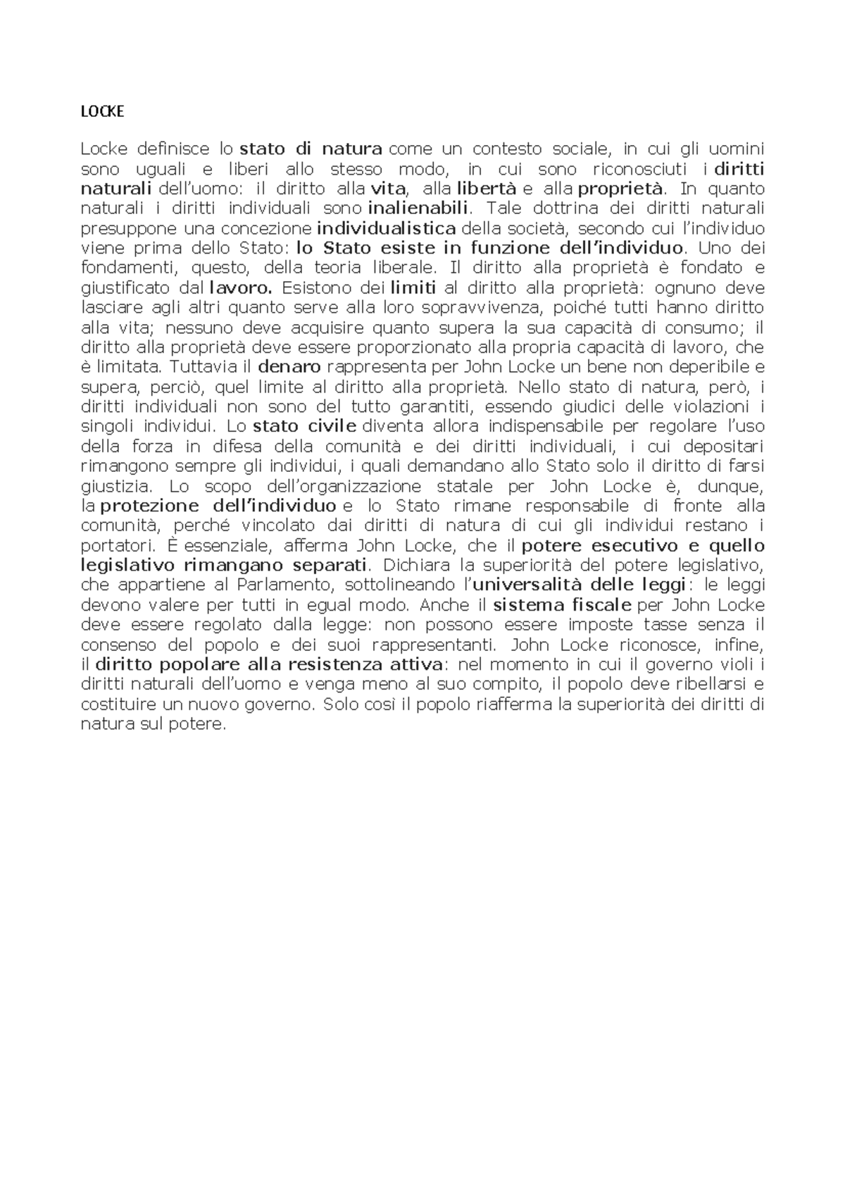 lo stato di natura secondo locke ndsj vsndk - LOCKE Locke definisce lo ...