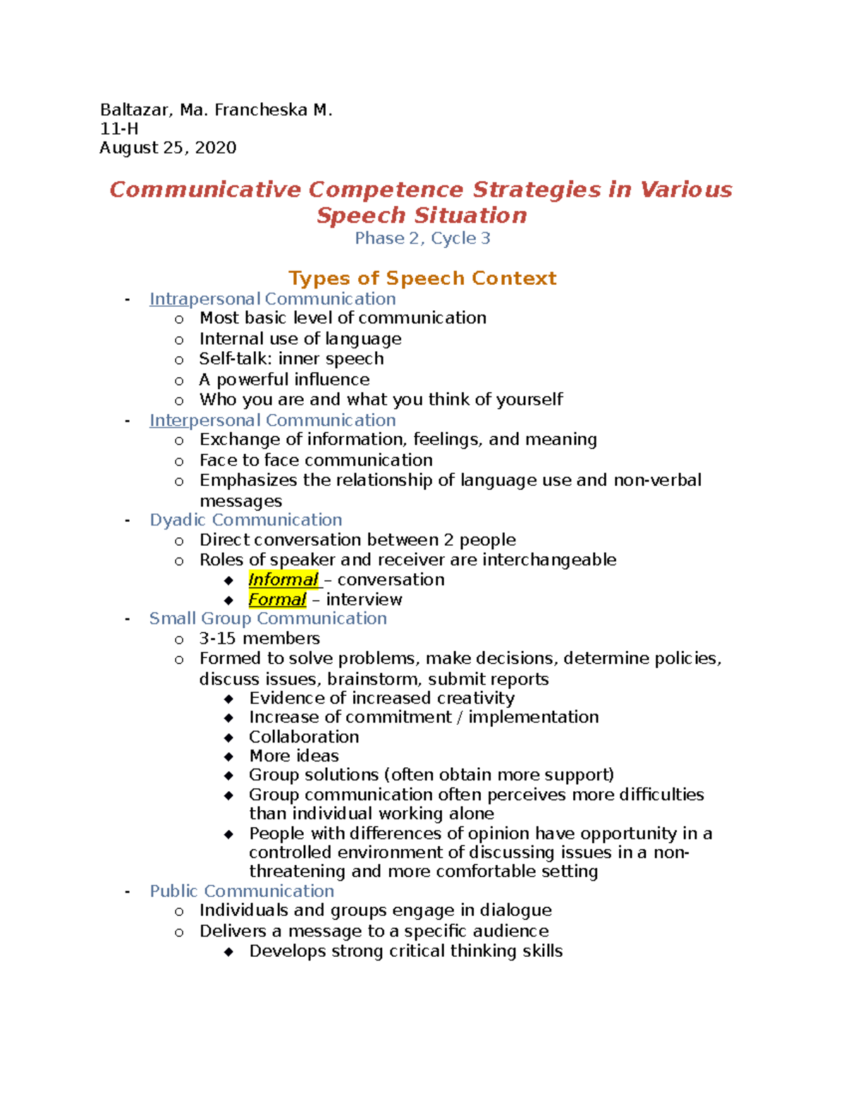 communicative competence strategies in various speech situations ...