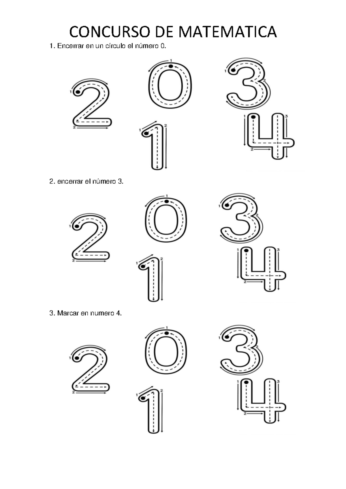 Concurso de Matematicas - CONCURSO DE MATEMATICA 1. Encerrar en un ...