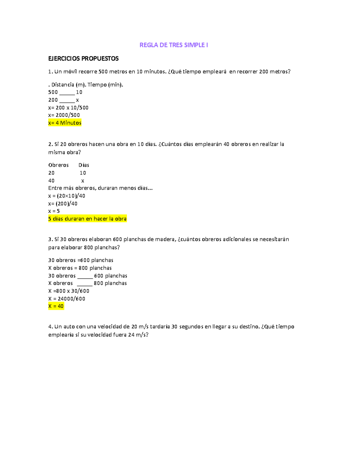 Regla DE TRES Simple I - cvb cvbcvb - REGLA DE TRES SIMPLE I EJERCICIOS ...