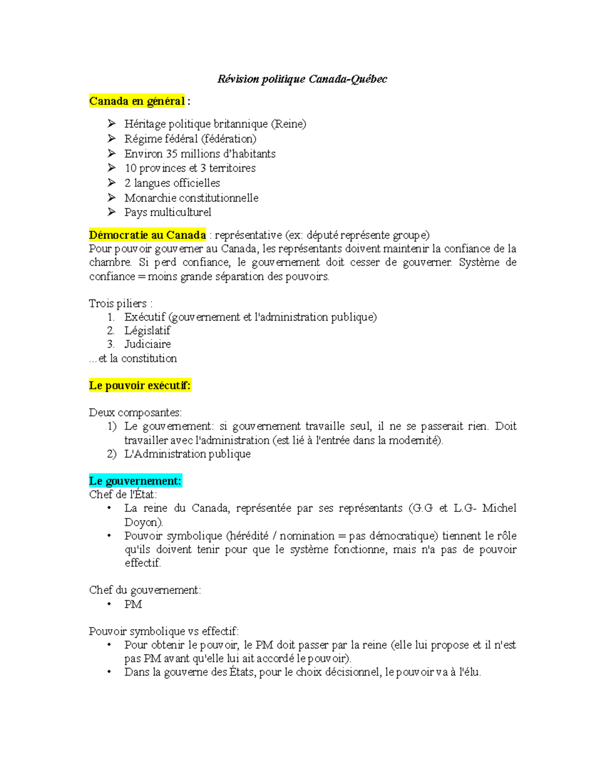 Document de révision intra - POL101 - Révision politique Canada-Québec ...
