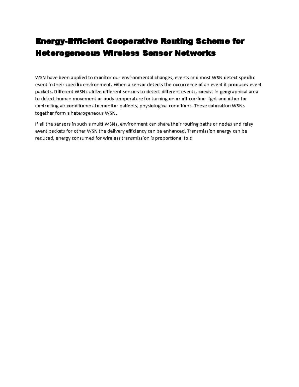 Assignment 03 Stochastic Energy Efficient Cooperative Routing Scheme