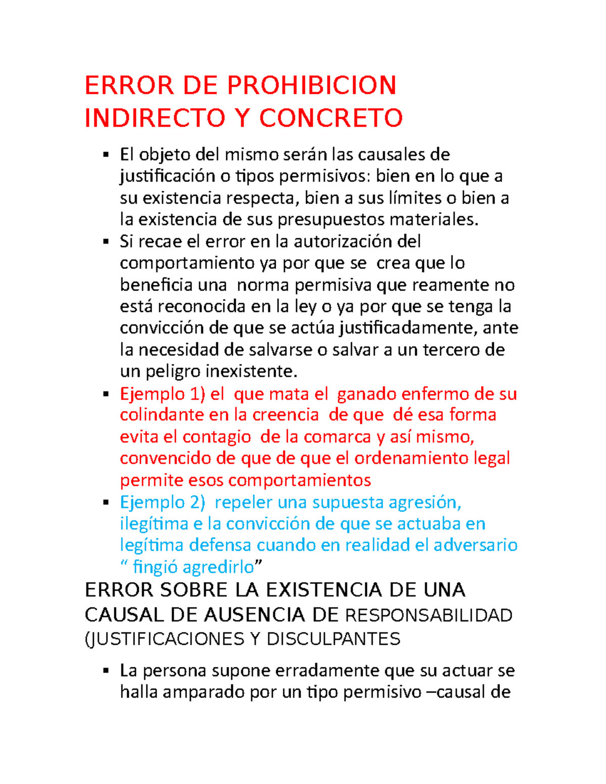 Error DE Prohibicion Indirecto Y Concreto - ERROR DE PROHIBICION ...