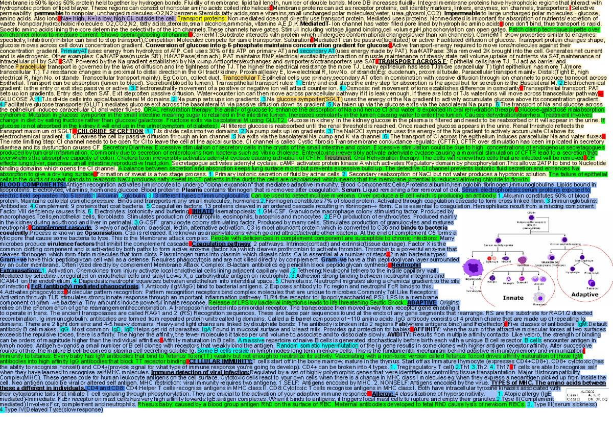 Biosci 107 Exam Cheat sheet - Membrane is 50% lipids 50% protein held together by hydrogen bonds ...