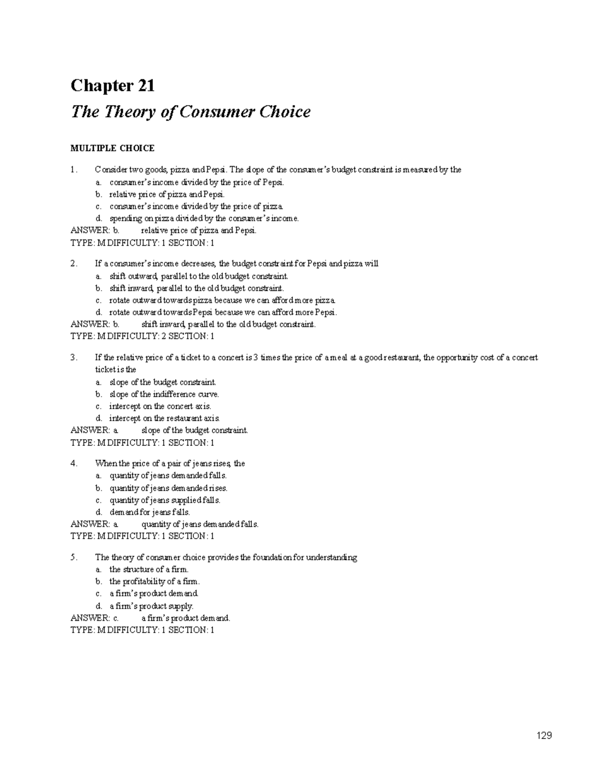 Chapter 21 The Theory of Consumer Choice 584579 - Chapter 21 The Theory ...