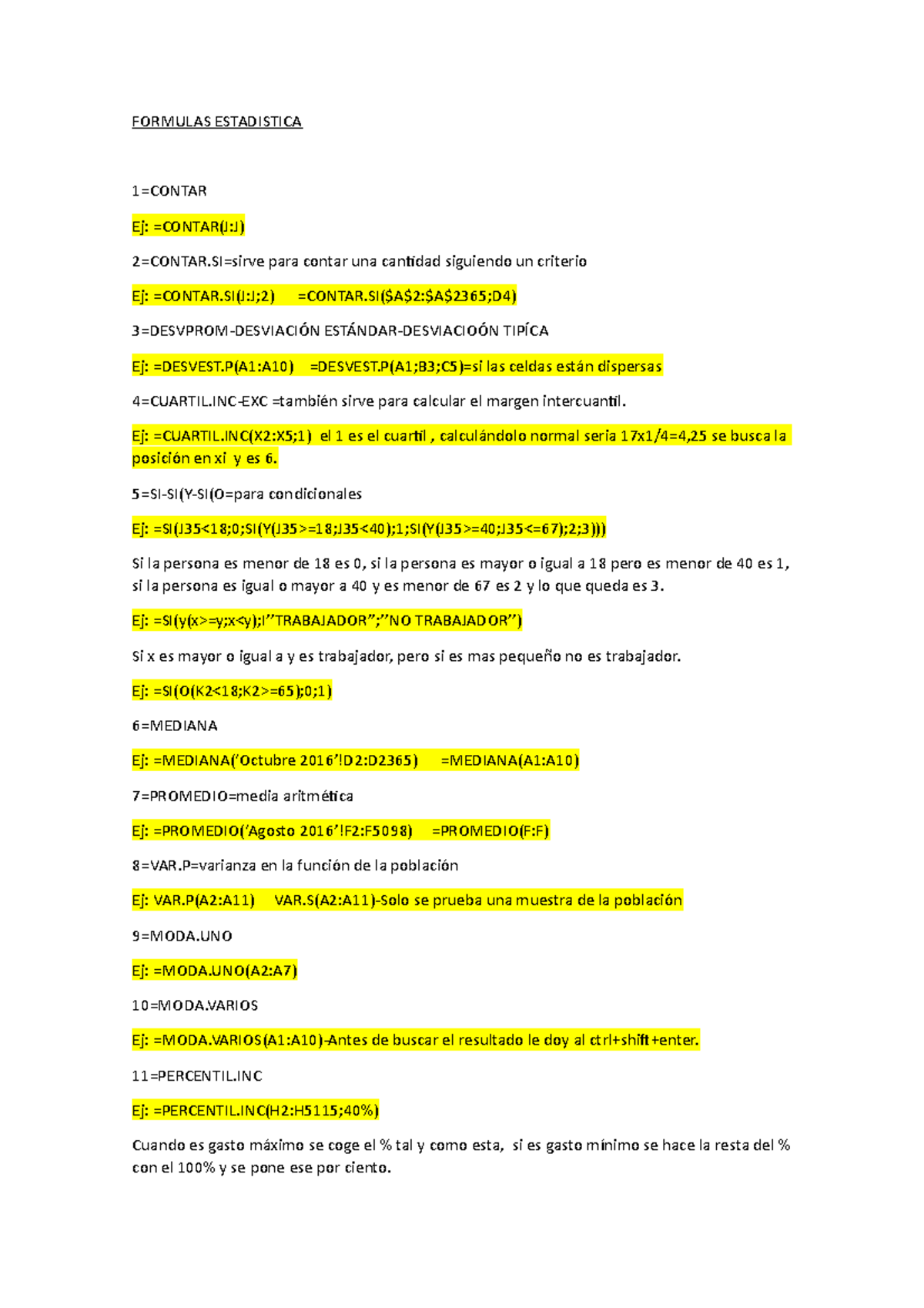 Formulas Estadistica - Apunts 1,2,3,4,5,6 - FORMULAS ESTADISTICA 1 ...