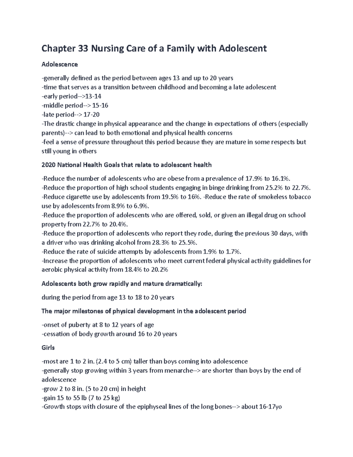 Chapter 33 Nursing Care of a Family with Adolescent - Chapter 33 ...