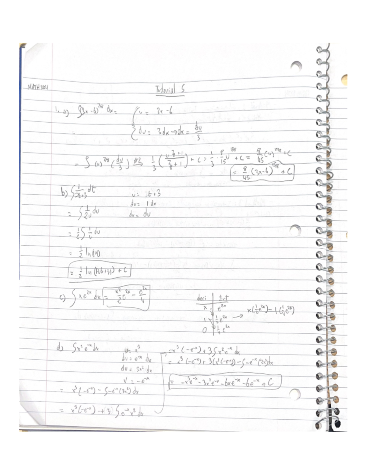 MATH1004 Tutorial 5 - Math 1004 - Studocu