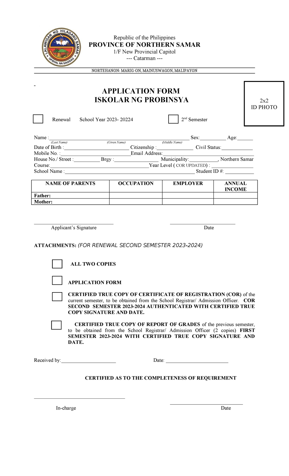 INP FORM 2ND Semester - Hsjajsdndjsjsk - Republic of the Philippines ...
