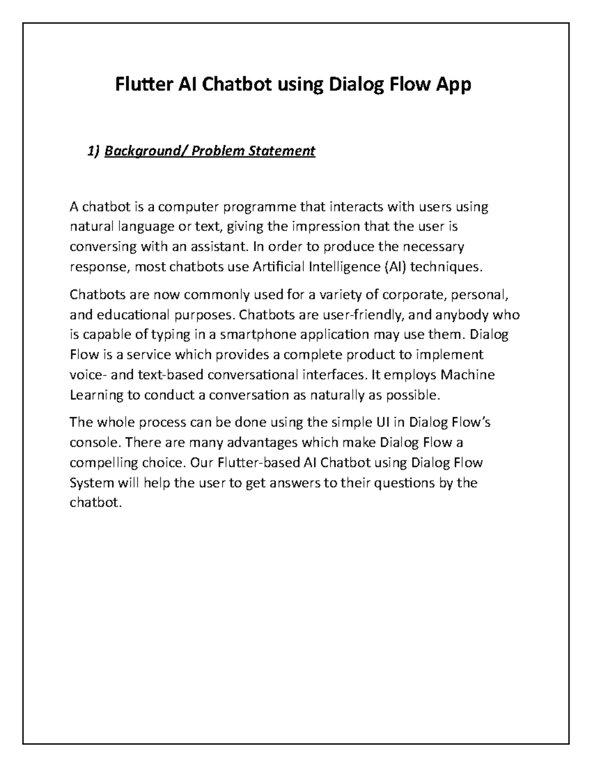 A216 - DFR VSFSDA S - Flutter AI Chatbot using Dialog Flow App ...