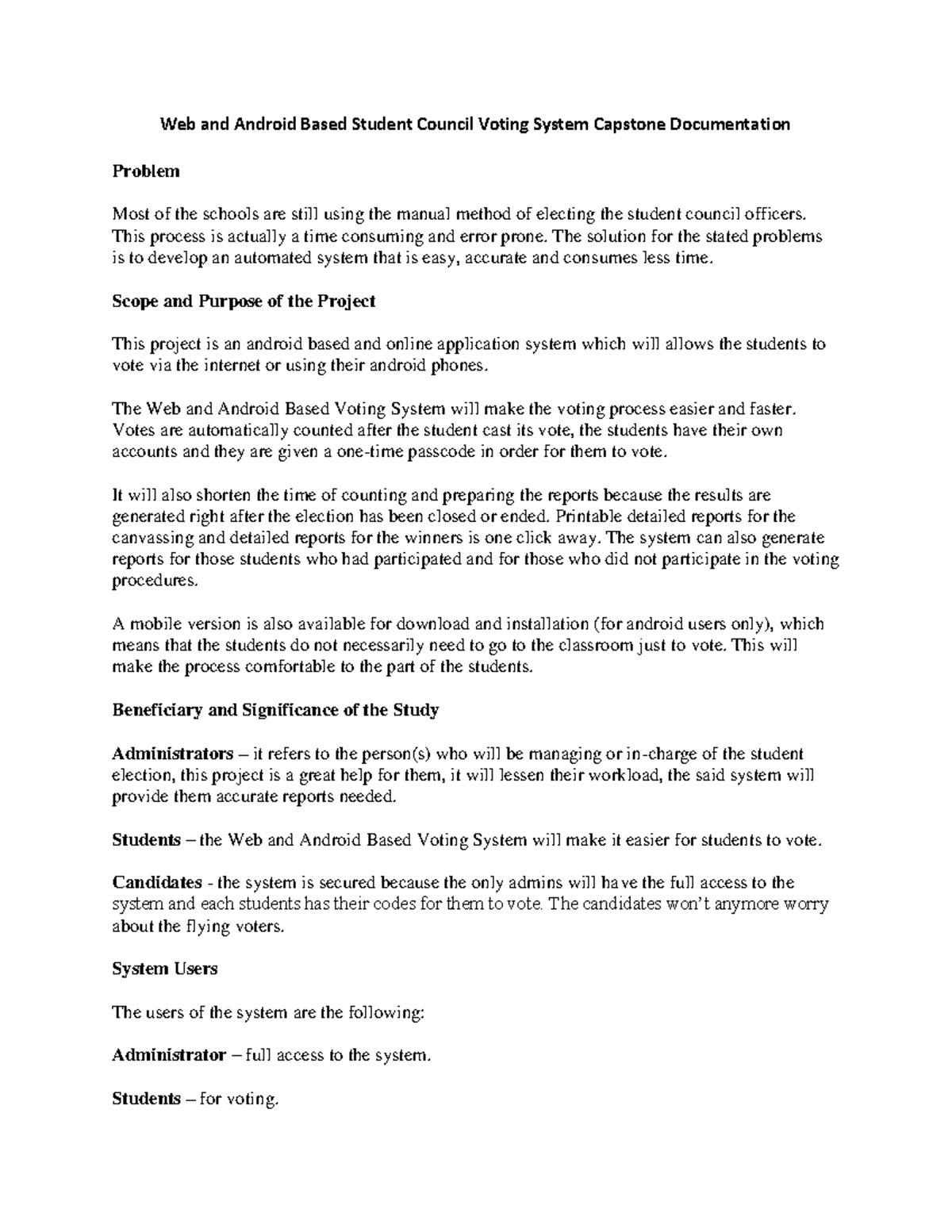 Web and Android Based Student Council Voting System Capstone ...