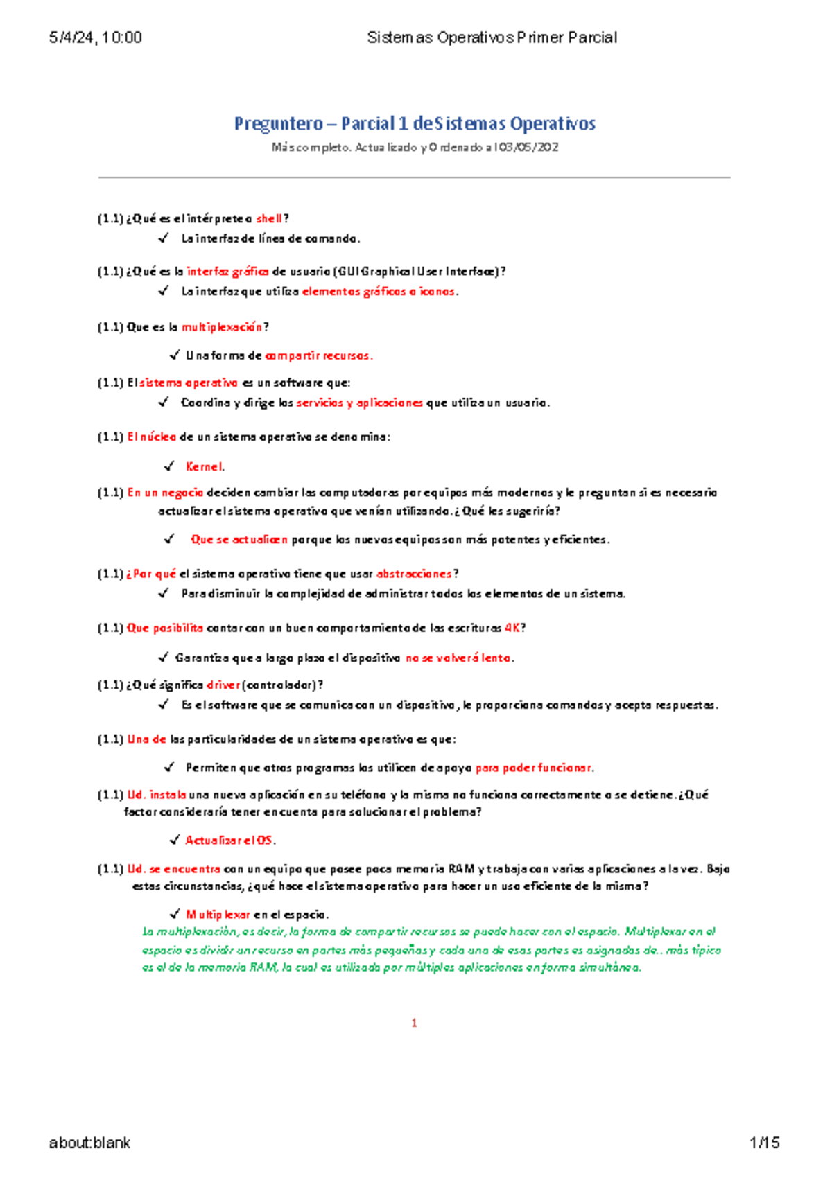 Sistemas Operativos Primer Parcial - 1 Preguntero – Parcial 1 de Sistemas Operativos Más ...