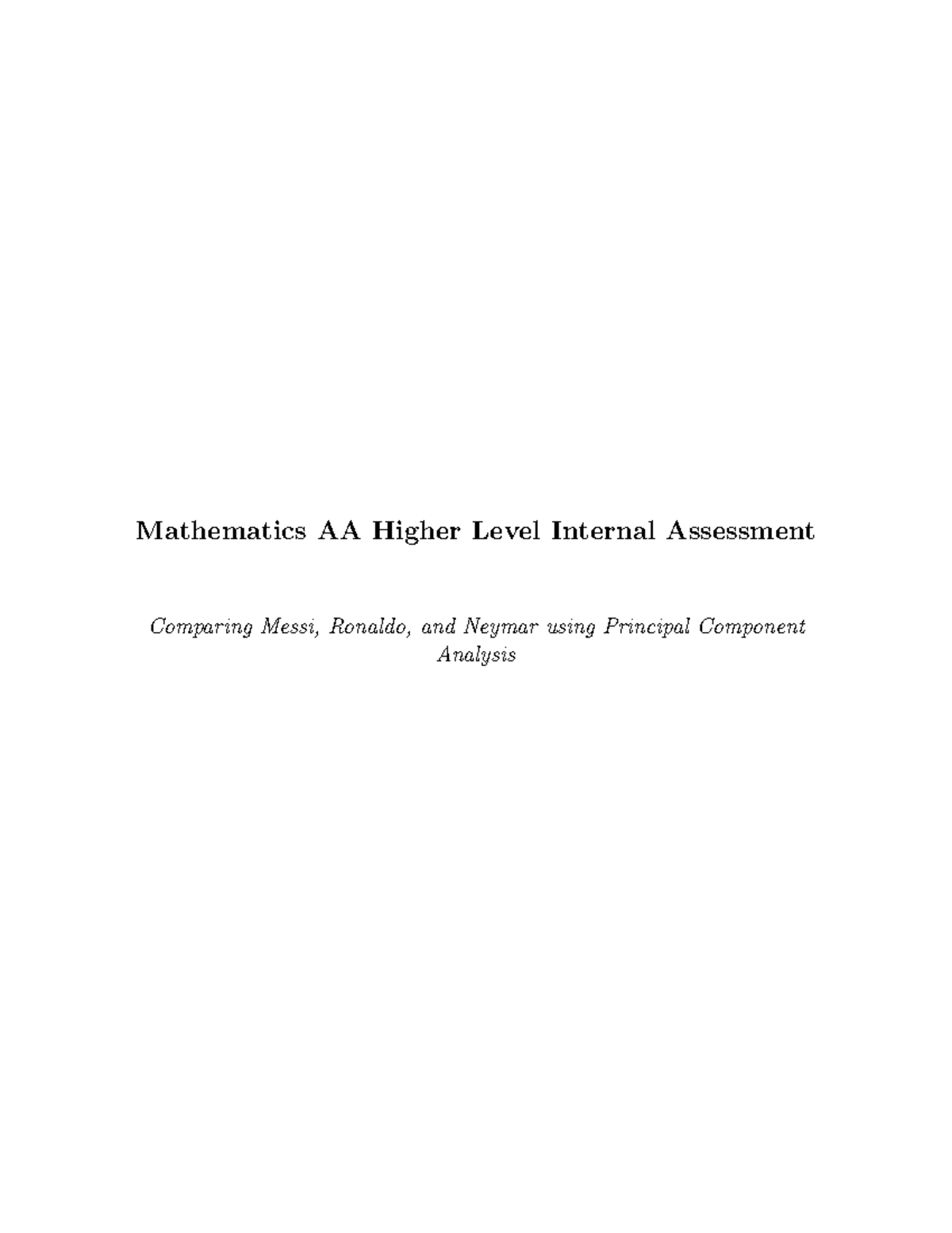 Higher Level Math AA - Internal Assessment - Mathematics AA Higher ...