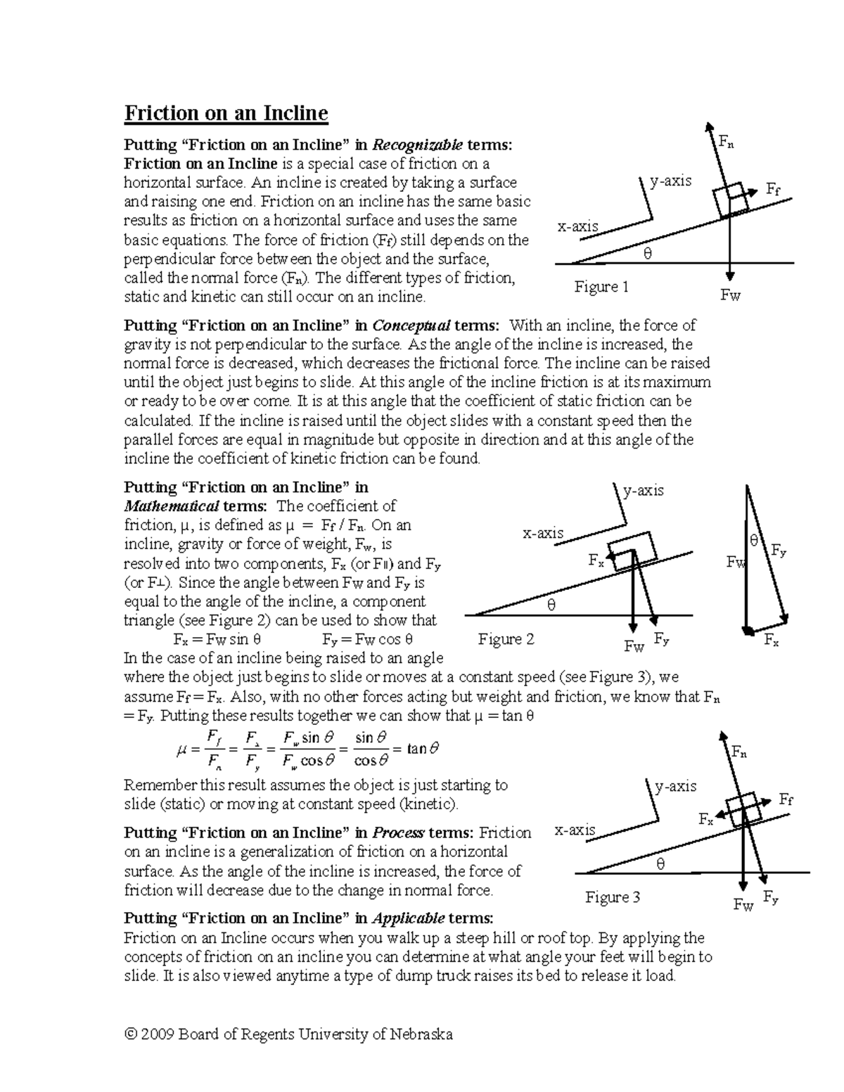 I-Sci-28-Friction on an Incline - © 2009 Board of Regents University of ...