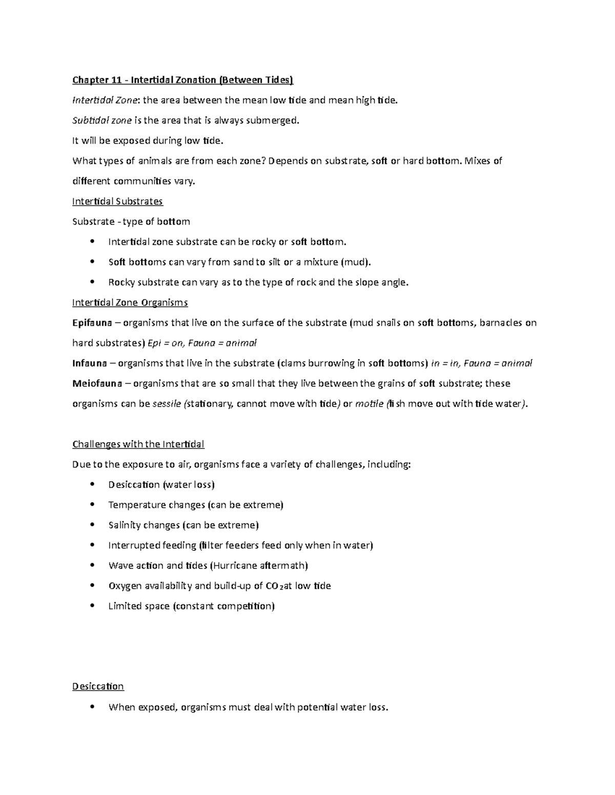 Chapter 11 - Intertidal Zonation (Between Tides) - Subtidal zone is the ...