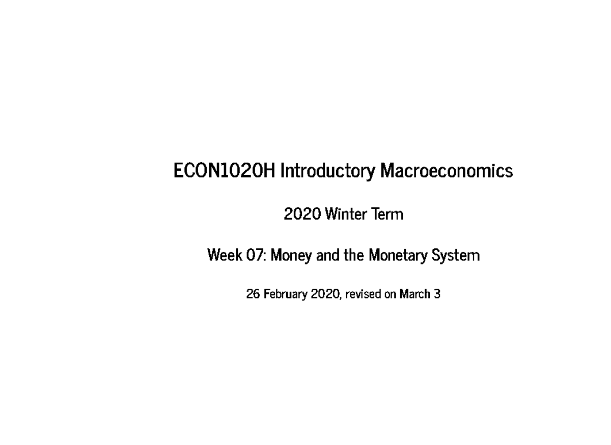 Econ1020chap08Revised slides - ECON1020H Introductory Macroeconomics ...