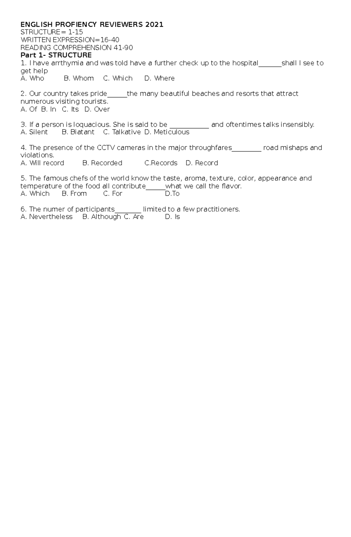 ETP - TEACHER BY PROFESSION - ENGLISH PROFIENCY REVIEWERS 2021 ...