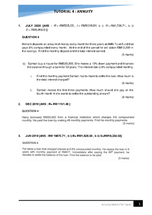 MAT112 Chapter 2 Simple interest - Chapter 2: Simple Interest What is interest means? Interest ...