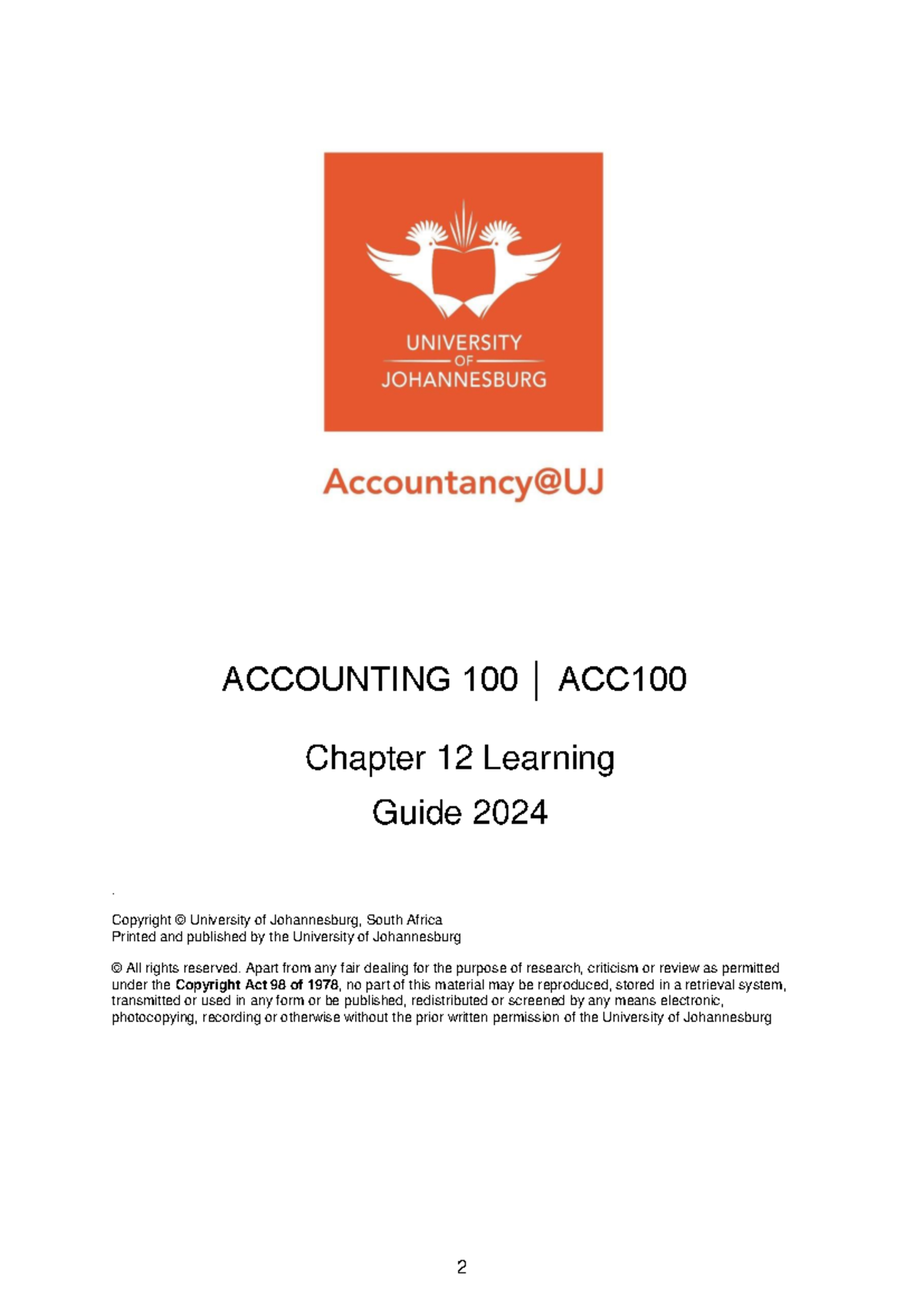 Chapter 12-Learner Guide - 2 ACCOUNTING 100 │ ACC Chapter 12 Learning ...