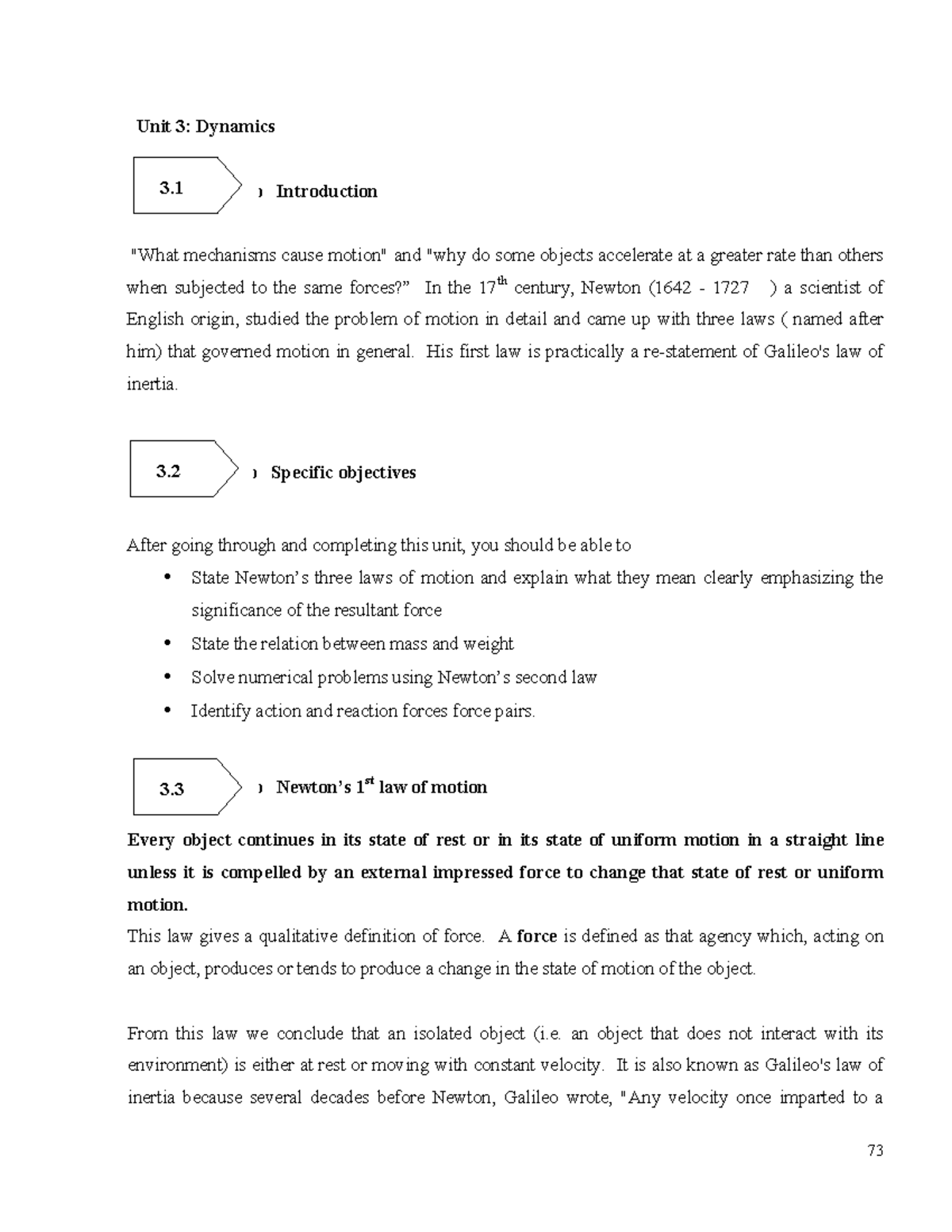 Unit 03 Dynamics - this is about newtons laws - Unit 3: Dynamics "What ...