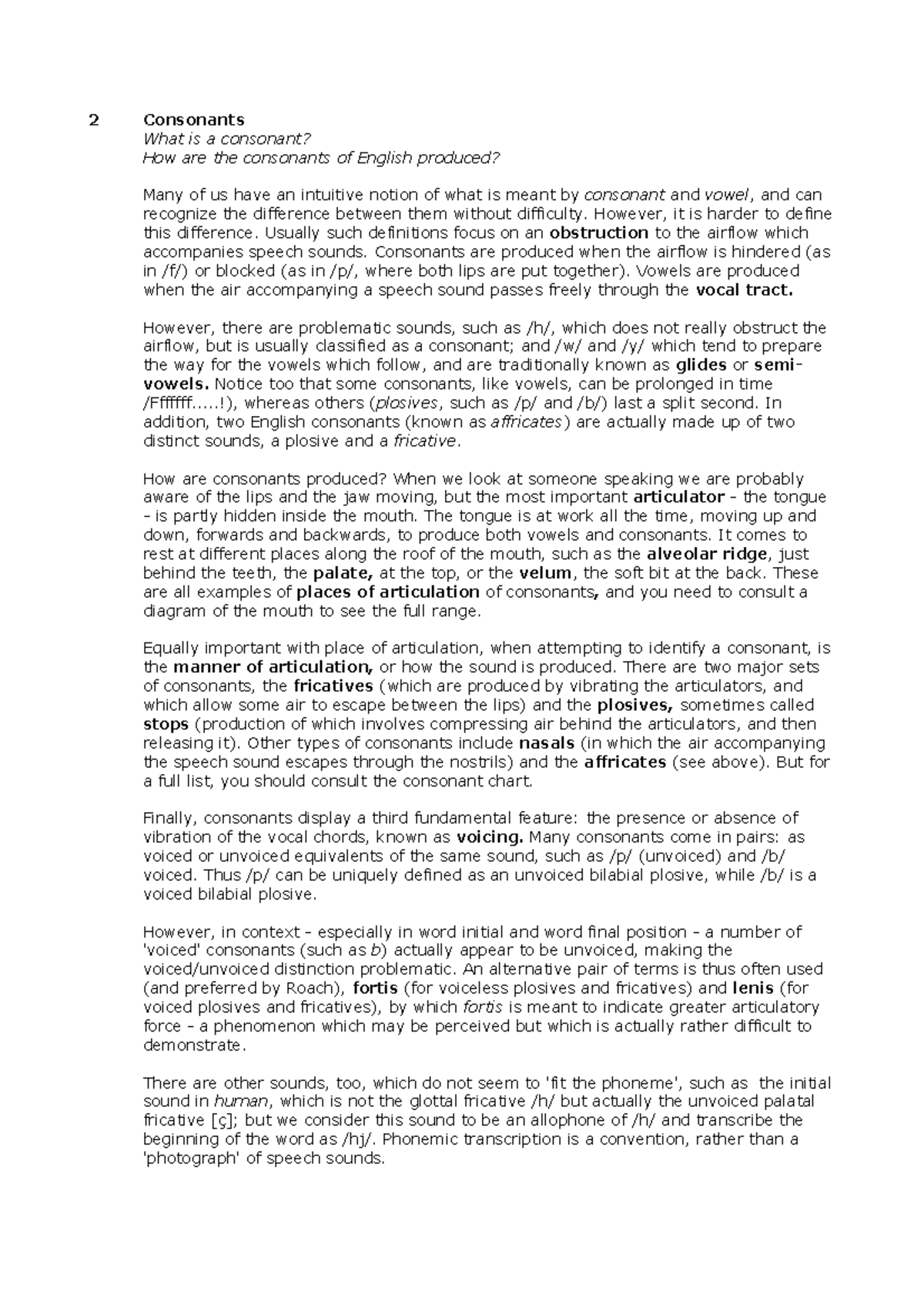 Lesson 2 - lezione - 2Consonants What is a consonant? How are the ...