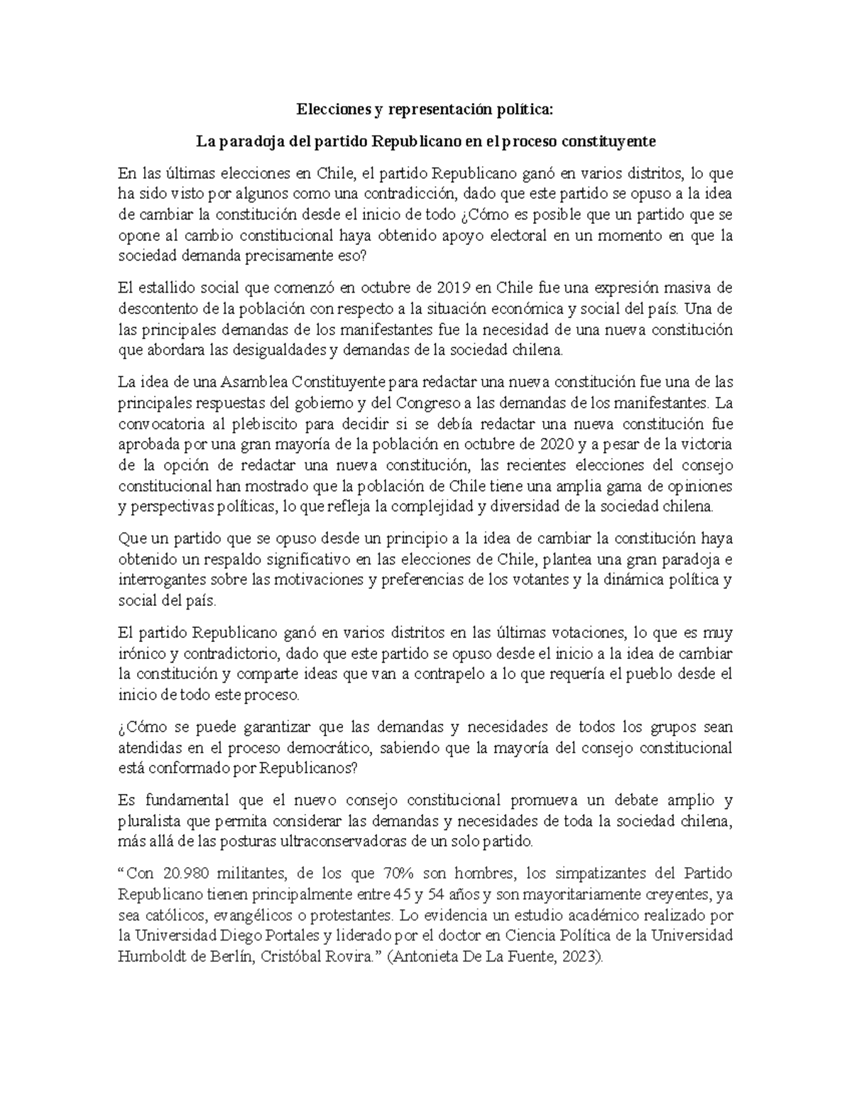 ensayo 1 de escritura argumentativa - Elecciones y representación ...