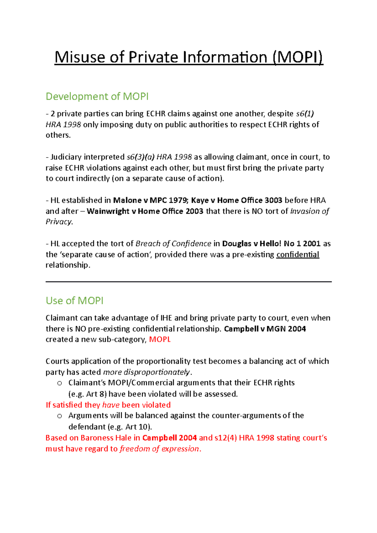 Lecture 11 - Misuse of Private Information (MOPI) Development of MOPI ...
