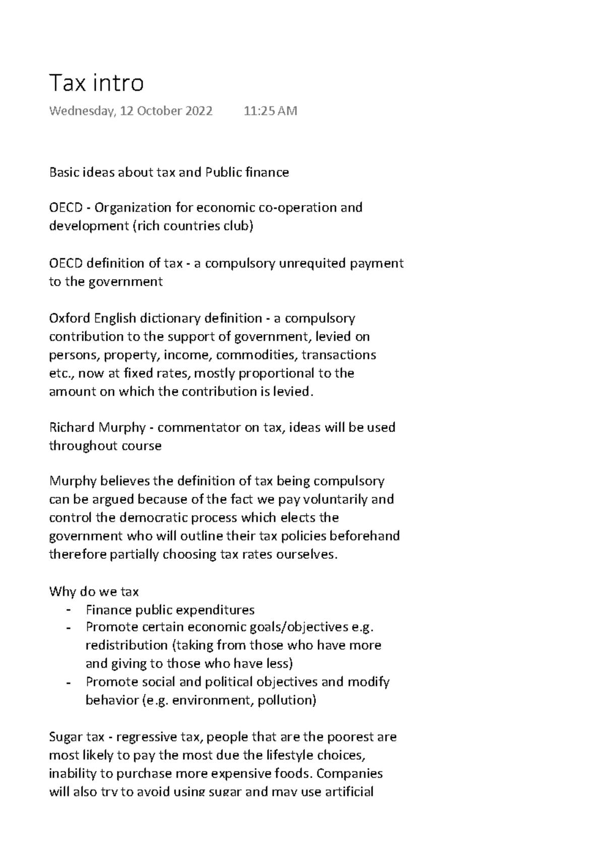 Tax intro - Basic ideas about tax and Public finance OECD ...