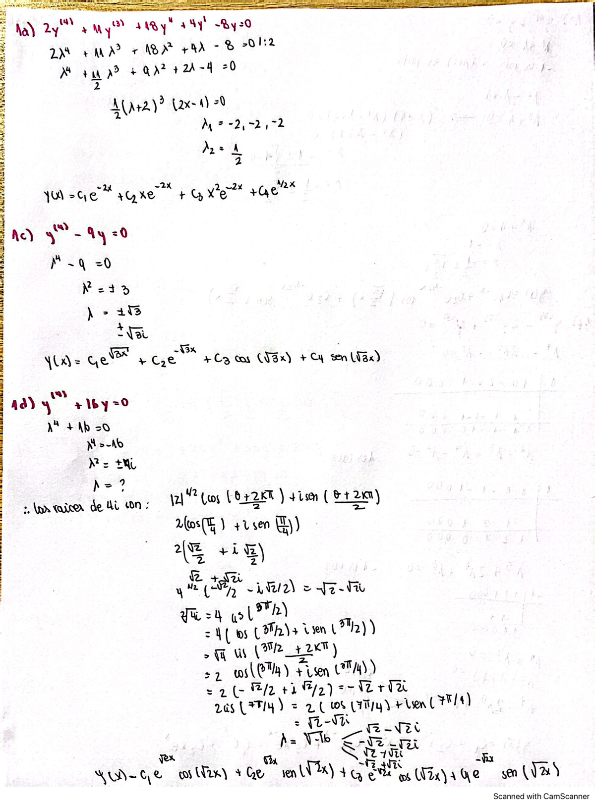 Edo - ejercicios resueltos de ecuaciones diferenciales - 1a) 2y 141 141 + 11y(3) (3) +18y" 14 ...