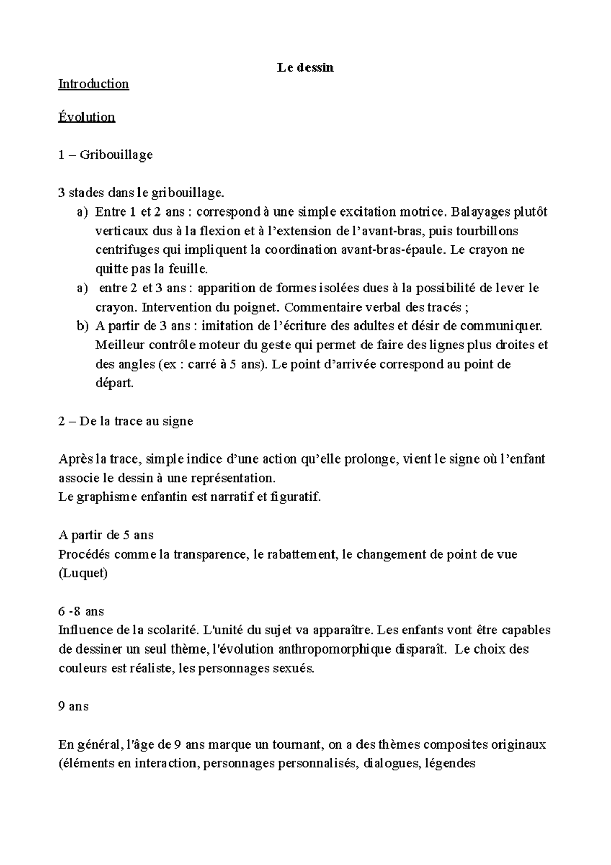 Plan dessin - Le dessin Introduction Évolution 1 – Gribouillage 3 ...