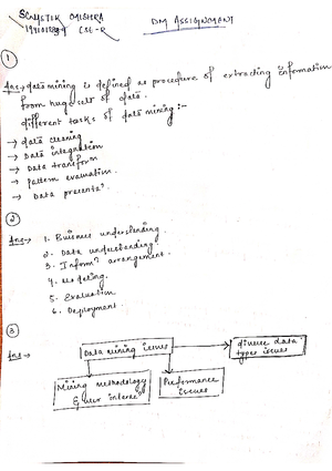 PS2 sol - Assignment 2 solution - Problem Solving Assignment 2 Data Mining (CSE4052) Suppose ...