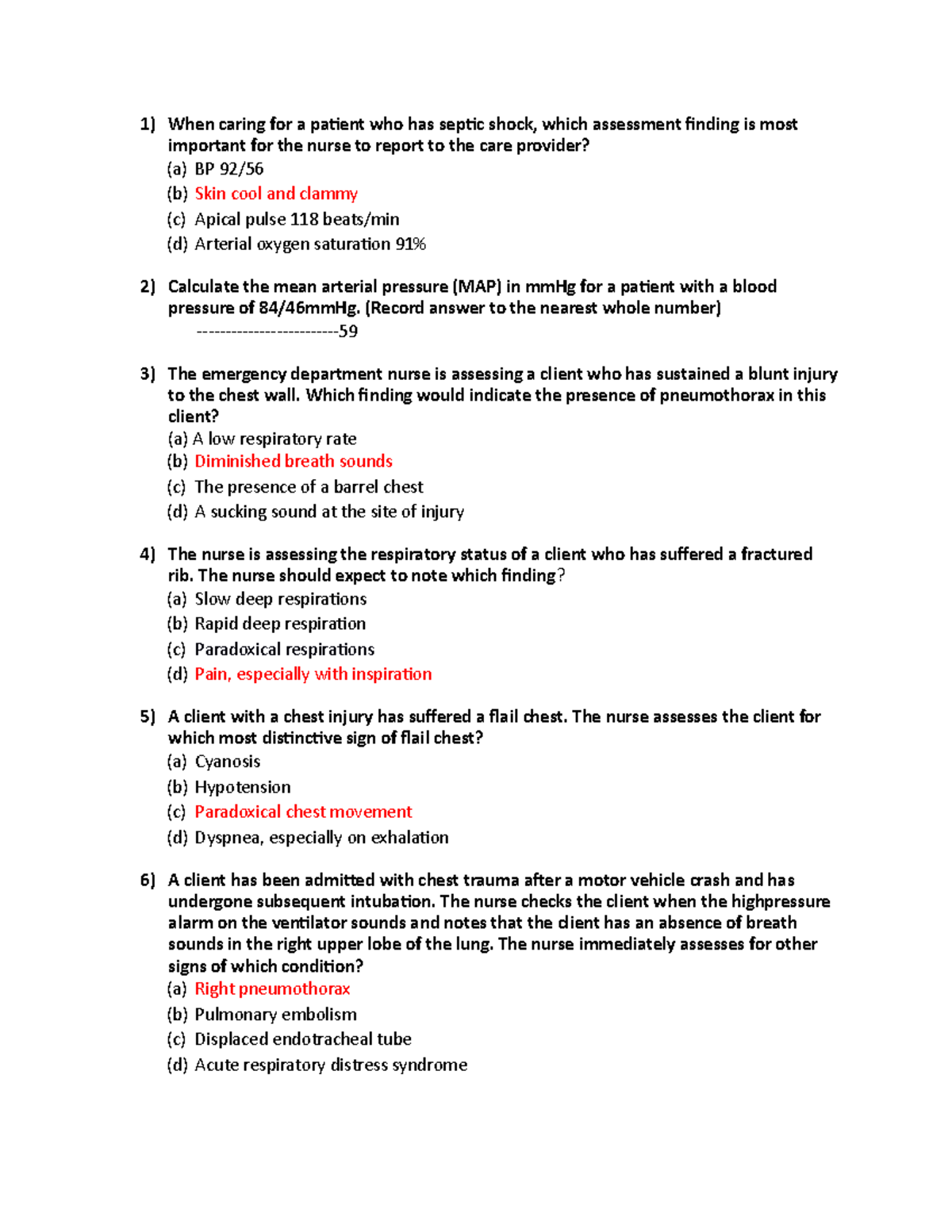 Multi Dimensional Care MDC4 Exam 2 study questions - 1) When caring for ...