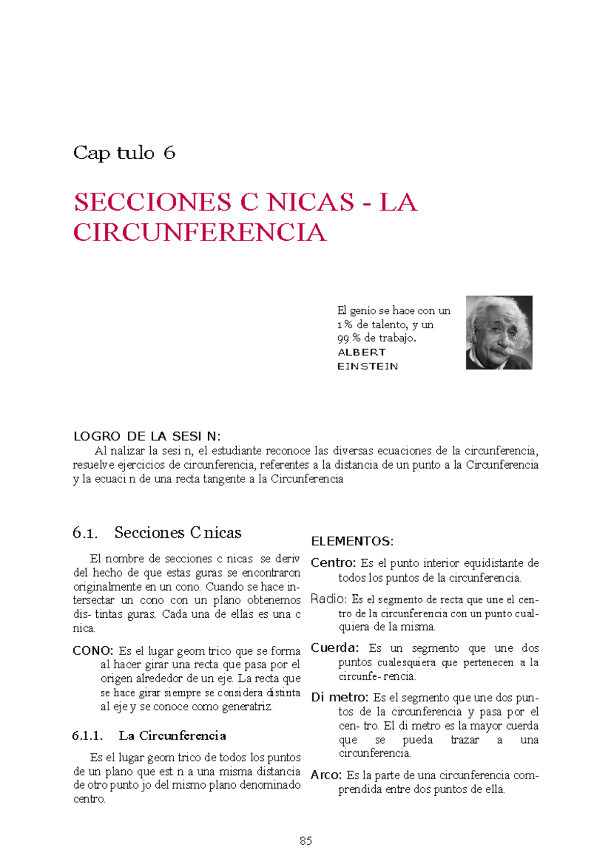 S12.s1 - IMI Secciones Cónicas LA Circunferencia - Cap tulo 6 SECCIONES C NICAS - LA ...