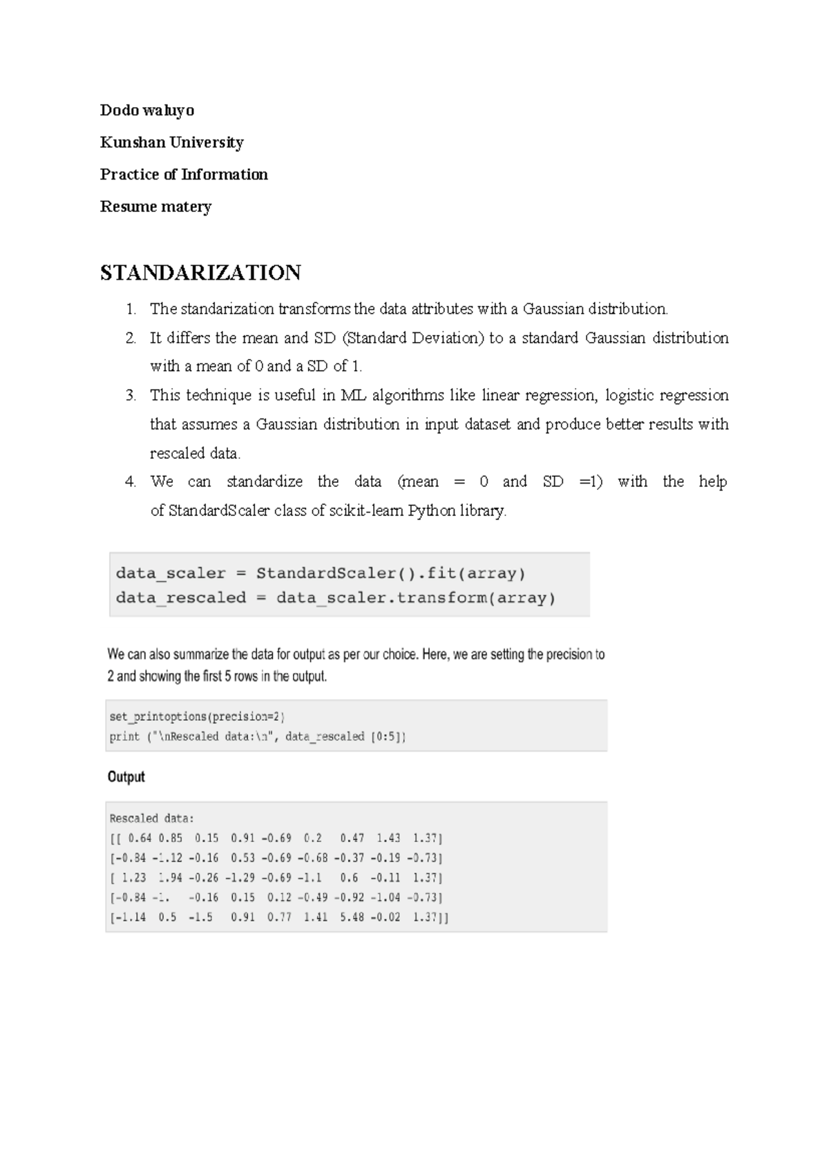 Dodo waluyo assignment POI Machine learning week 4 resume 5 - Dodo waluyo Kunshan University ...