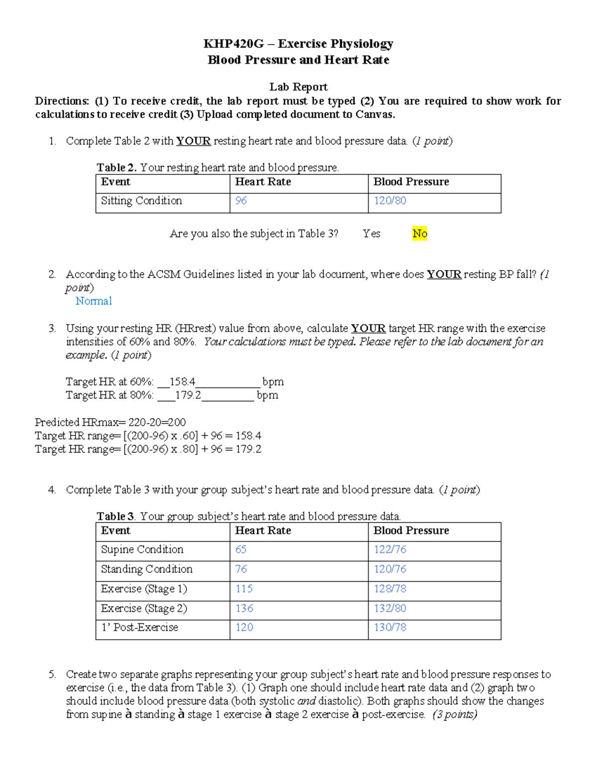 HR&BP Lab Report-2 - Lab 3: Heart rate and blood pressure - KHP420G ...