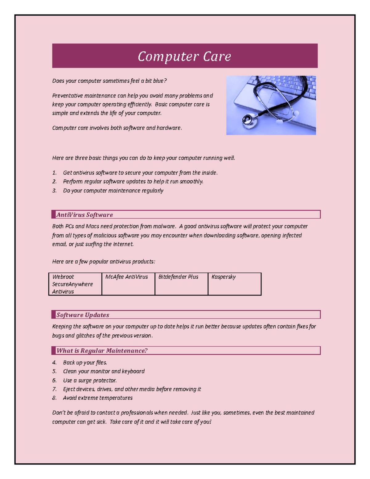 Computer Care - khóadasda - Computer Care Does your computer sometimes ...