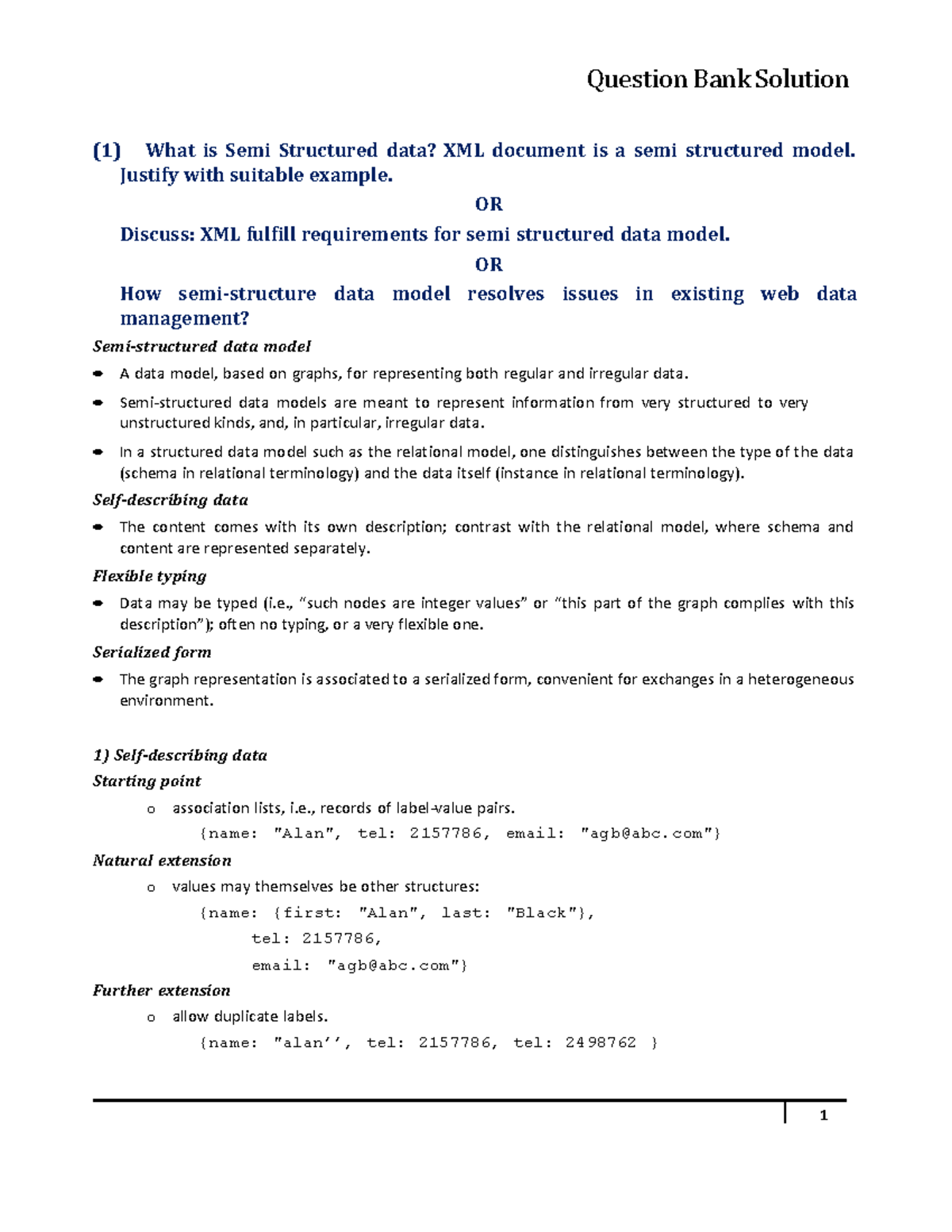 2180713 Web Data Management-Notes PDF All-Units - (1) What is Semi ...