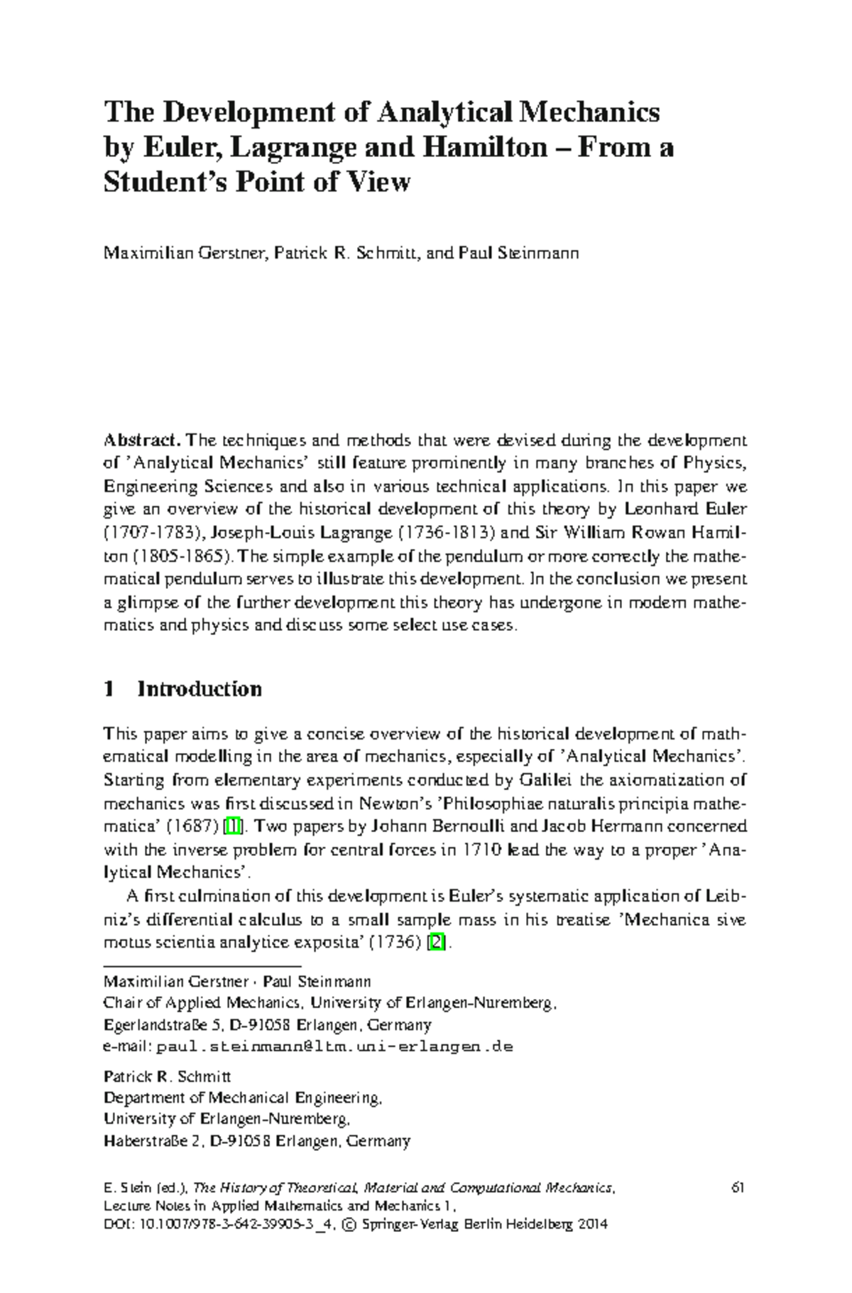 Preview Articulo 1 - Jjdjd - The Development of Analytical Mechanics by ...