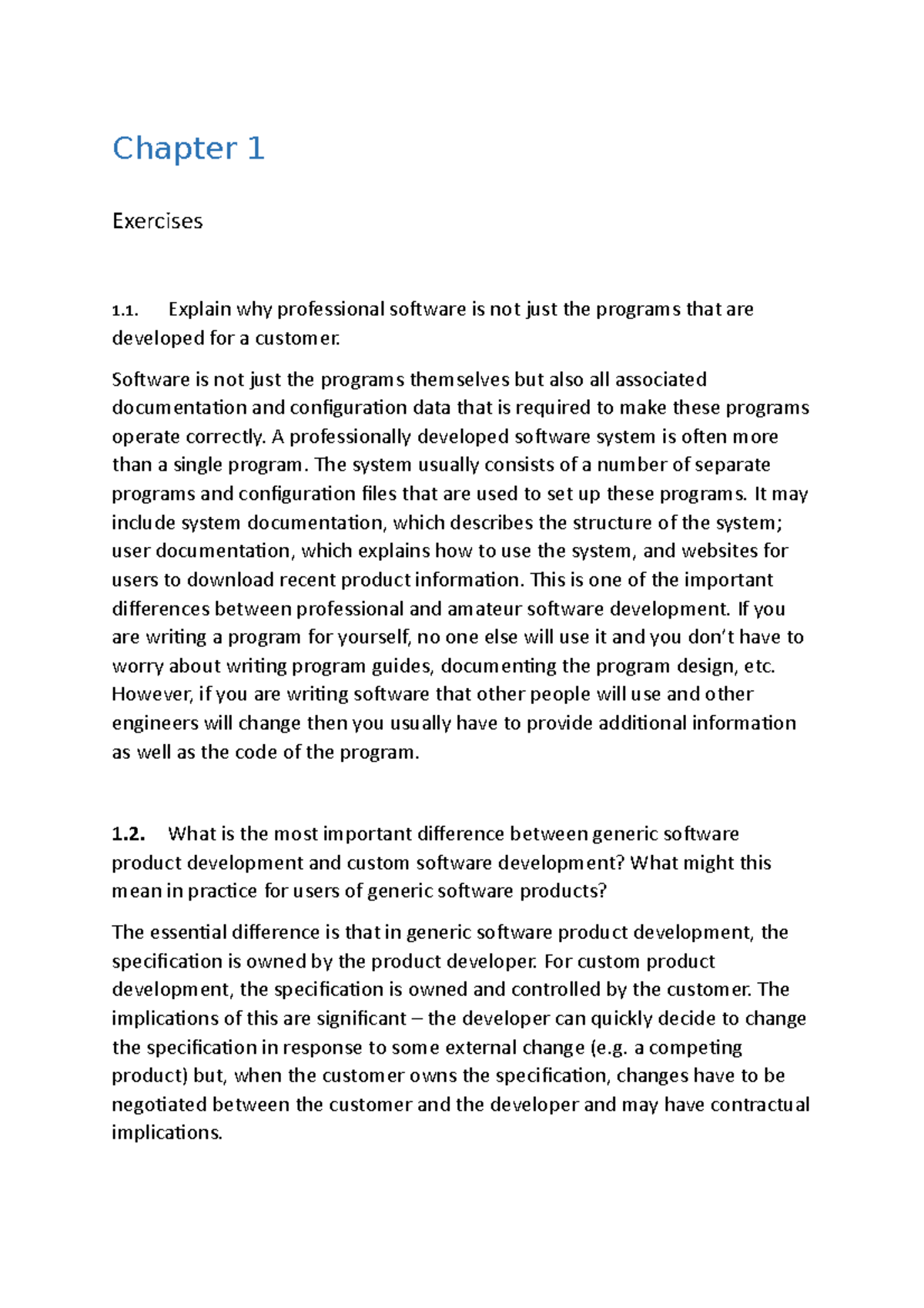 Chapter 1 introduction to Software Engineering BSSE311 - Chapter 1 ...