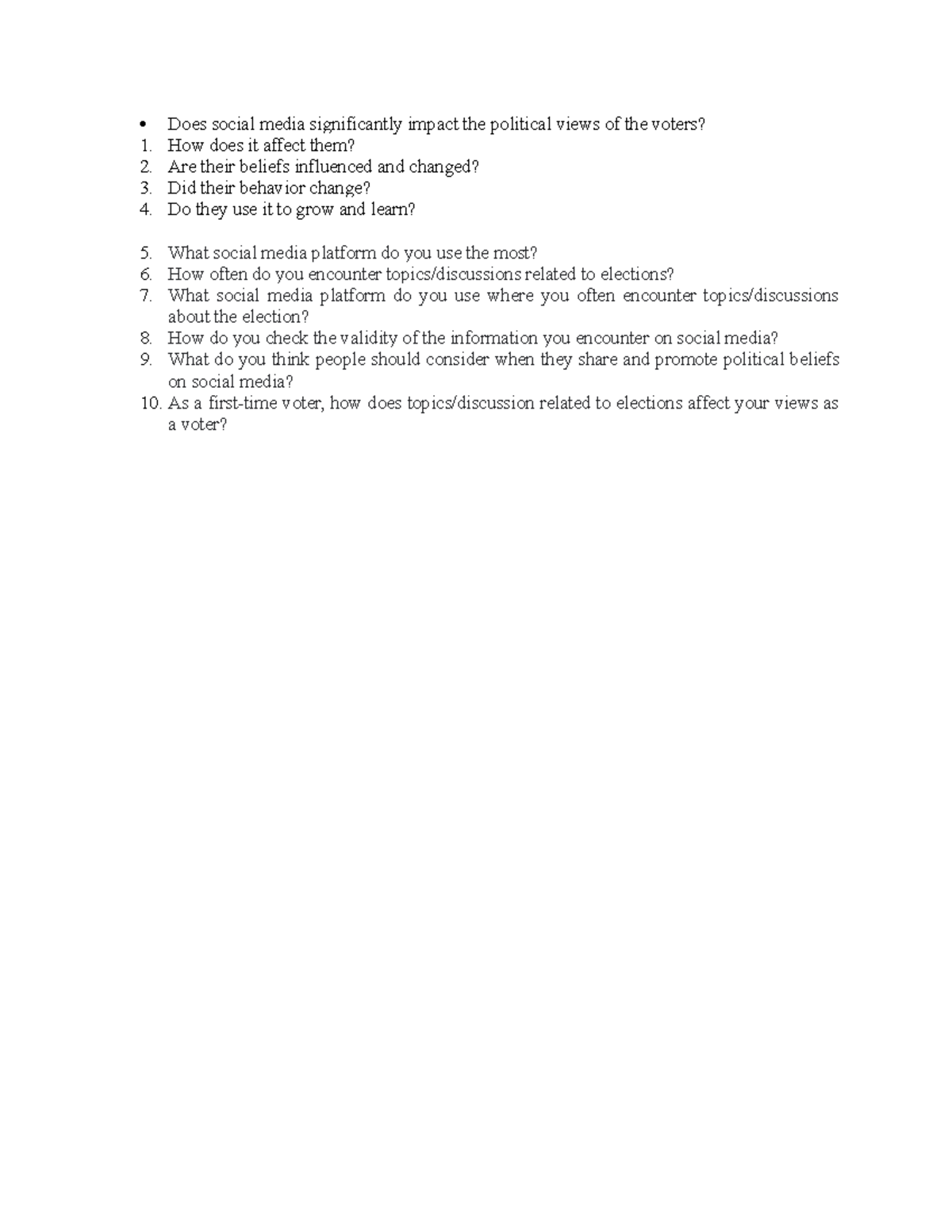 Sop - statement of problem - Does social media significantly impact the ...