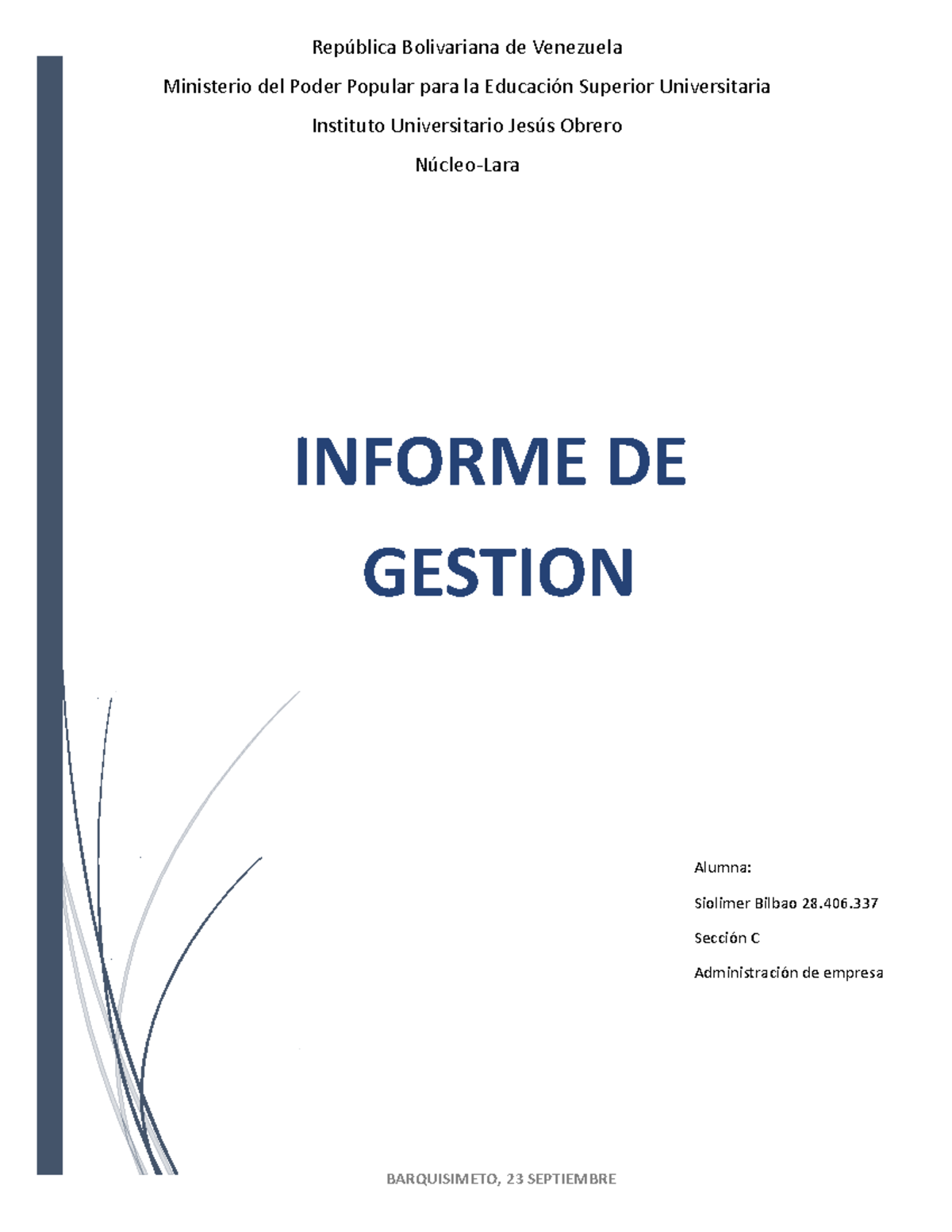 plantilla informe de gestion - República Bolivariana de Venezuela ...