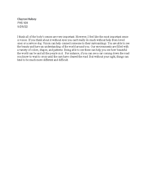 Chapter 14 Reflection Paper - Clayton Hulsey PSY 101 After reading about flow I can see how it ...