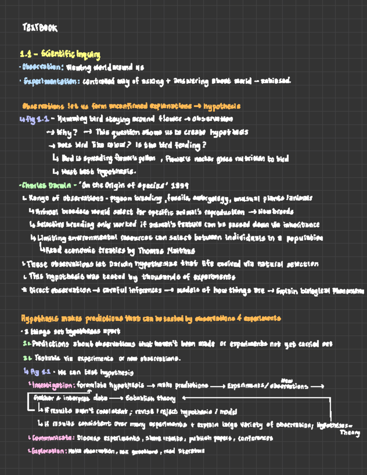 Biology 1M03 Intro Unit Textbook Notes - TEXTBOOK 1. 1 - Scientific ...