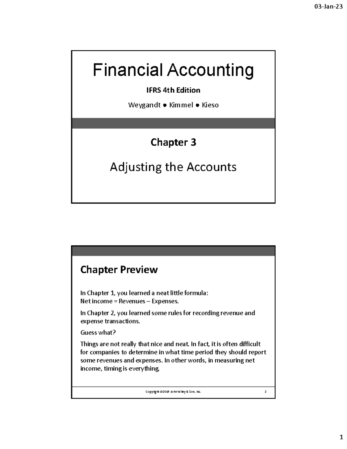 Ch03 Adjusting the Accounts - Financial Accounting IFRS 4th Edition Chapter 3 Adjusting the ...