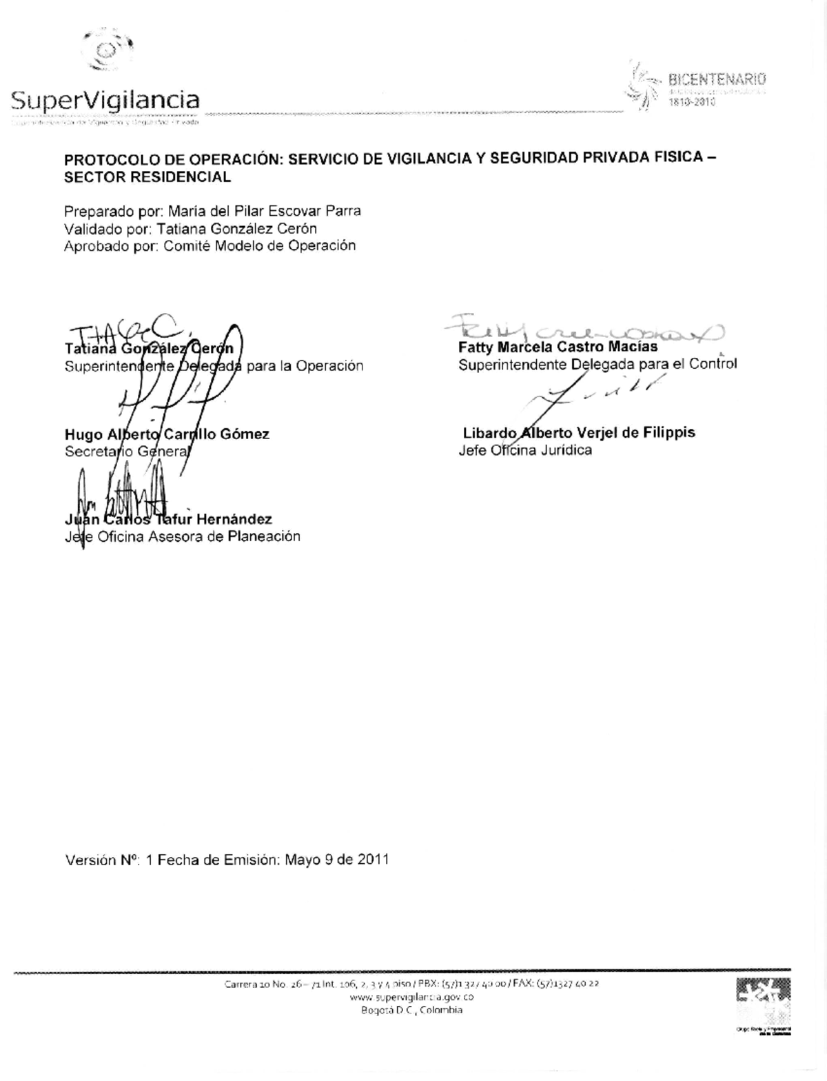 Protocolo SVSP Sector Residencial - Tlian Go Aj Superinten para la ...