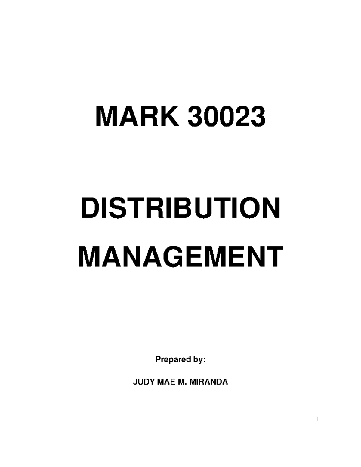 BSBA Distribution Management - Bachelor of Science in Business ...