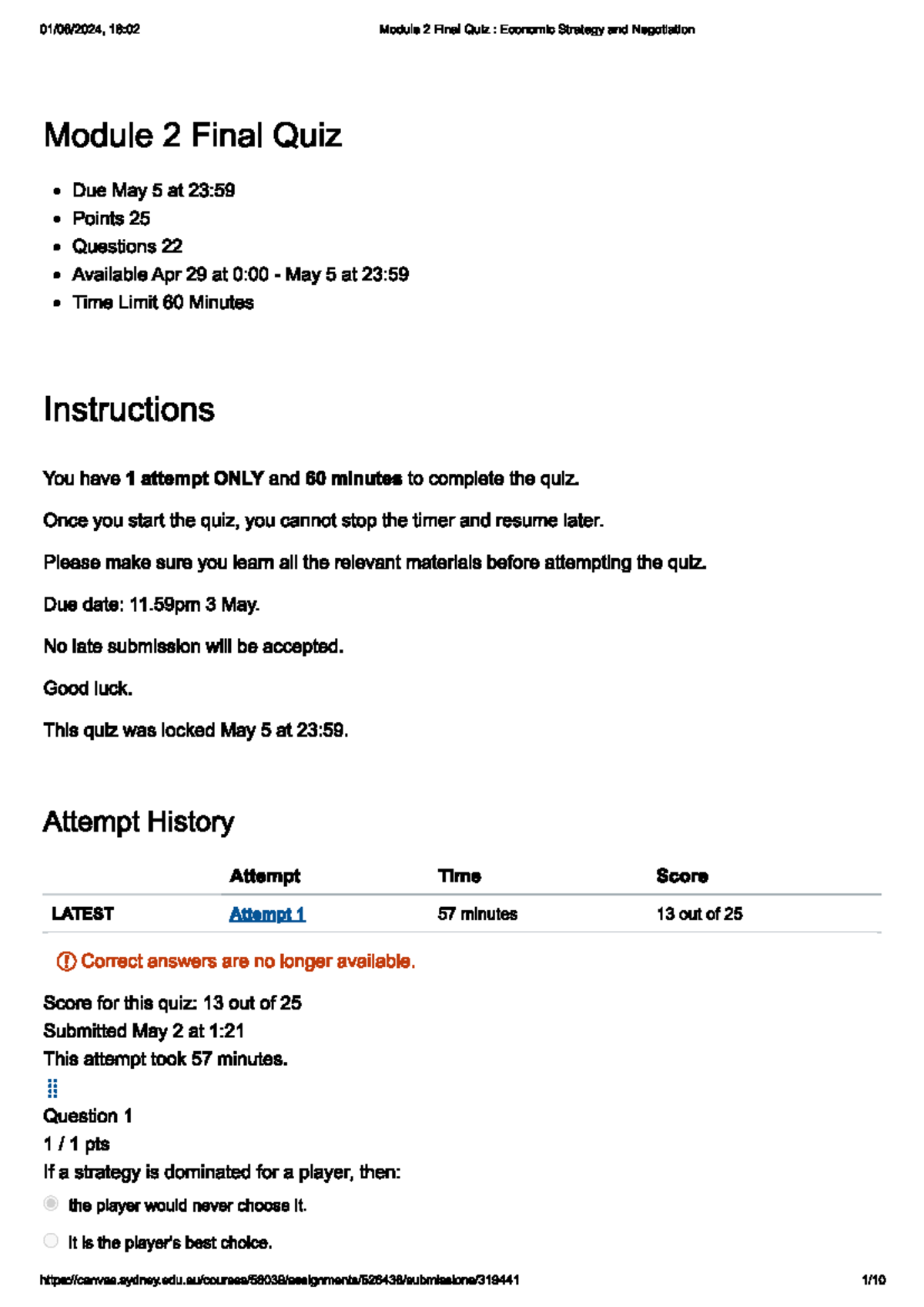 Module 2 Quiz - Week 2 quiz. - OLET2135 - Studocu