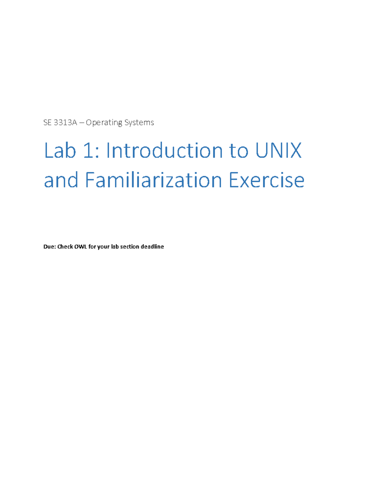 Lab 1 Intro And Familiarization To Unix Systems Computer Science