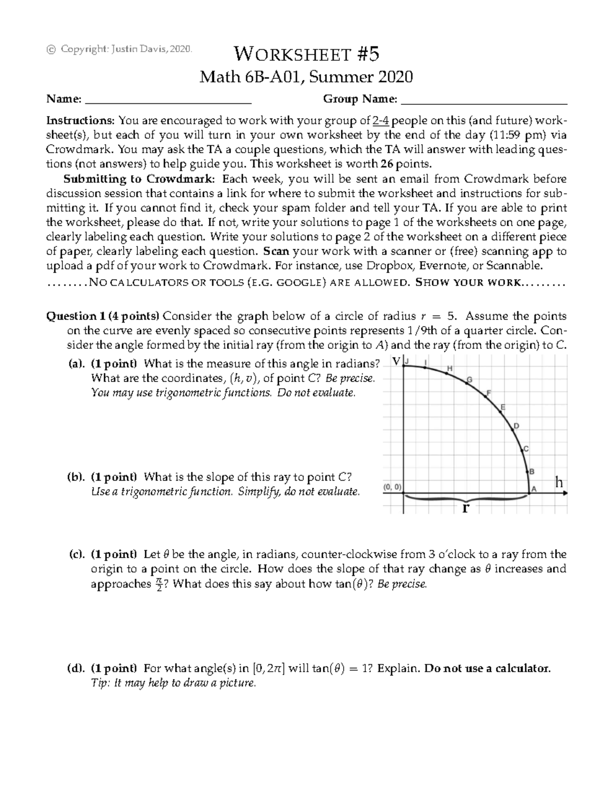 6B Worksheet 5 - good luck - ©c Copyright: Justin Davis, 2020 ...
